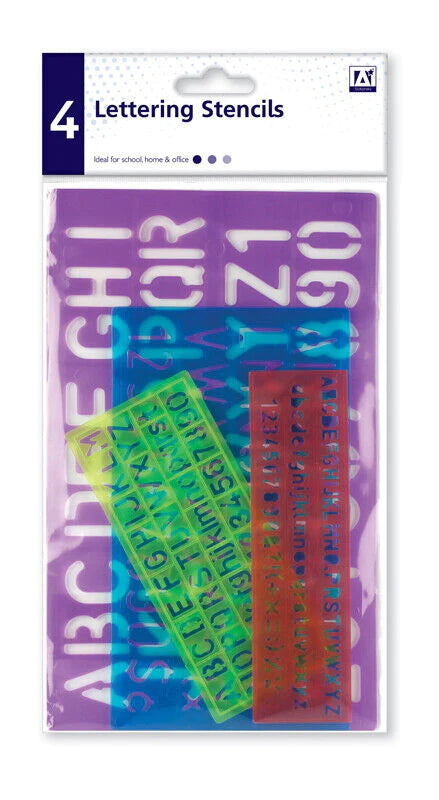 4PK NUMBER & LETTER STENCIL SET — GITZ Office Supplies