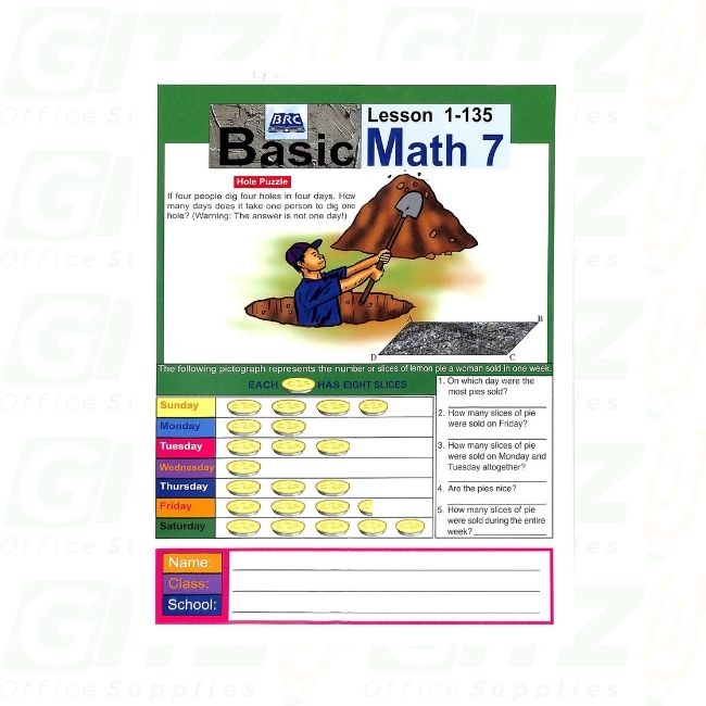 BRC BASIC MATH 7 LESSON 1-135 — GITZ Office Supplies