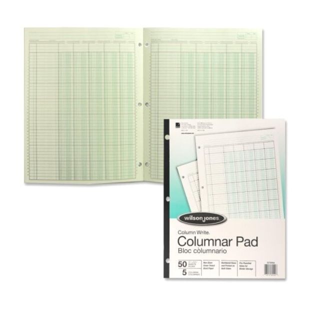 Green White Columnar Sheets Adams Analysis Pad, 8 1/2" X 11", 100 Pages ...